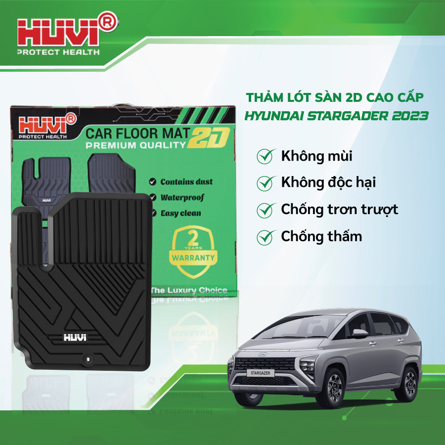 THẢM SÀN HUVI NHỰA TPE 2D CHO HYUNDAI STARGAZER 2023 (7c) - Nhật Minh Auto